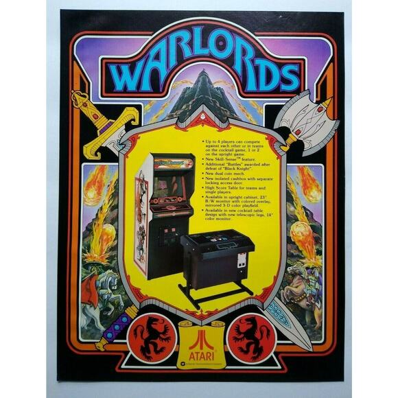 atari | Art | Warlords Arcade Flyer Original Video Game Fantasy Art ...